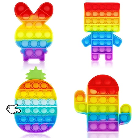 4 Pack Pop Poop Fidget Toy Bubble Sensory Figets Figetget Cute Yellow ...