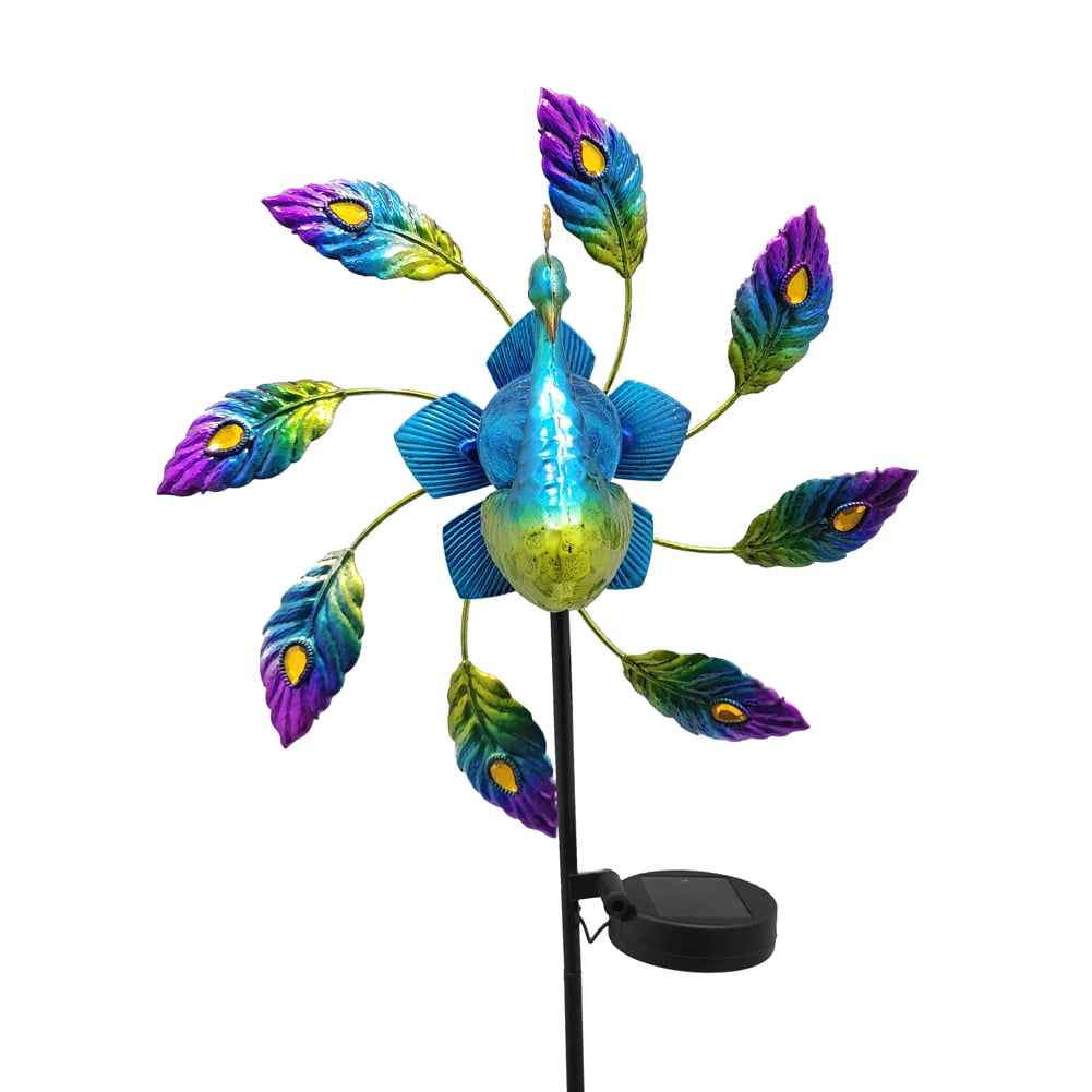 Click here for Yeacher Outdoor Solar Peacock Windmill Iron Lamp G... prices