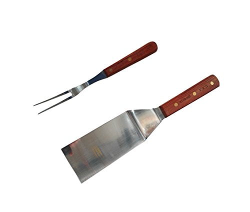 Sunrise Stainless Steel Turner Spatula (Flexible Blade) & Meat Fork ...
