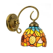 Tiffany Vintage Wall Sconce, Multicolor Stained Glass with Iron Base, 1 ...