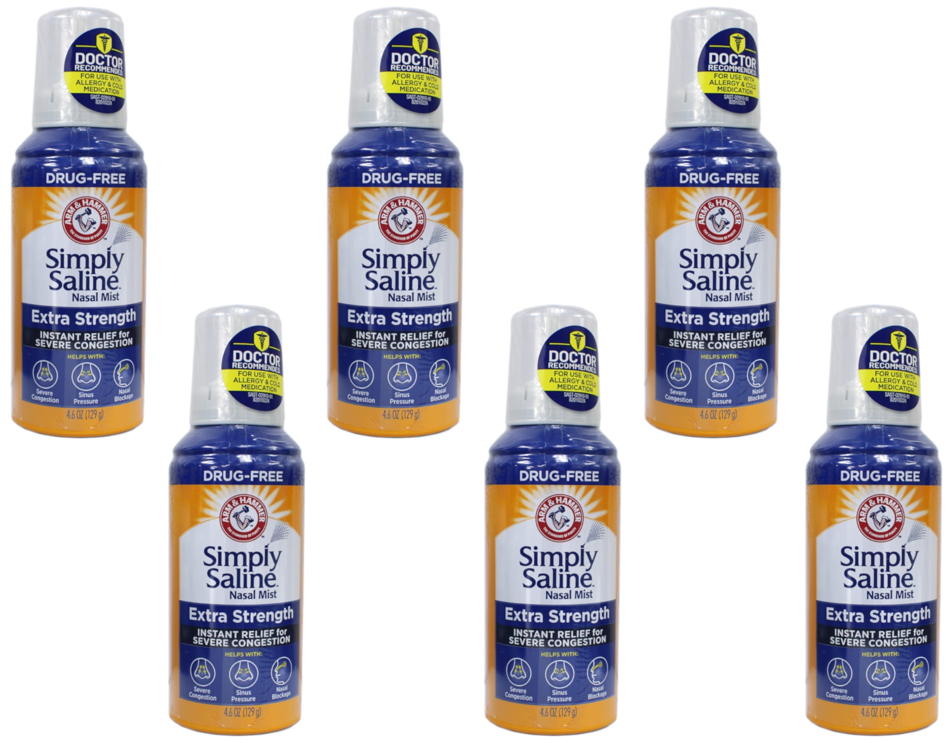 6 Pack - Simply Saline Adult Nasal Mist Extra Strength For Severe ...