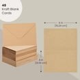 48 Pack Kraft Brown Blank Greeting Cards with Envelopes, Folded ...