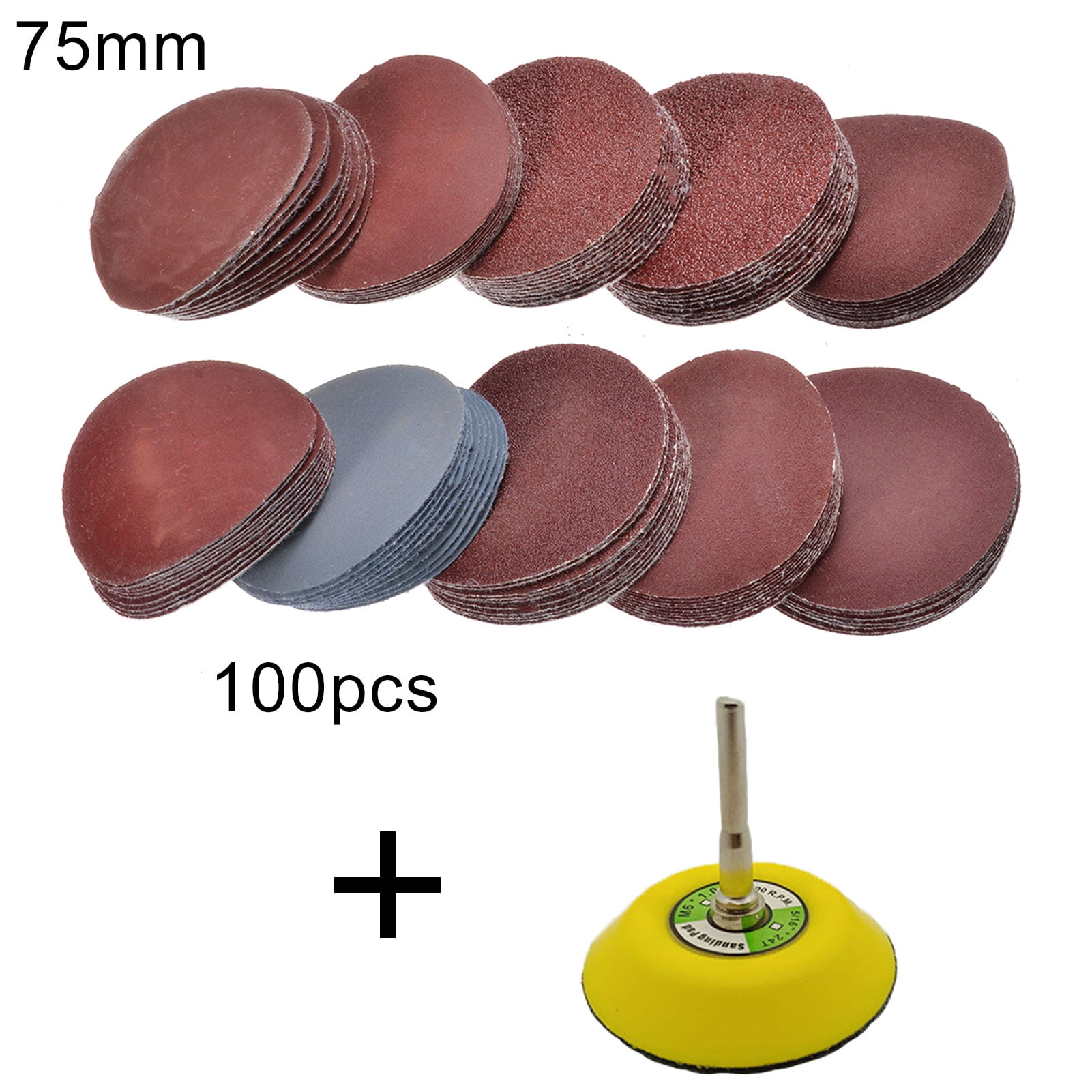 Grinding Disc Sandpapers Set, 100Pcs Sandpapers Set with 25/50/75mm ...