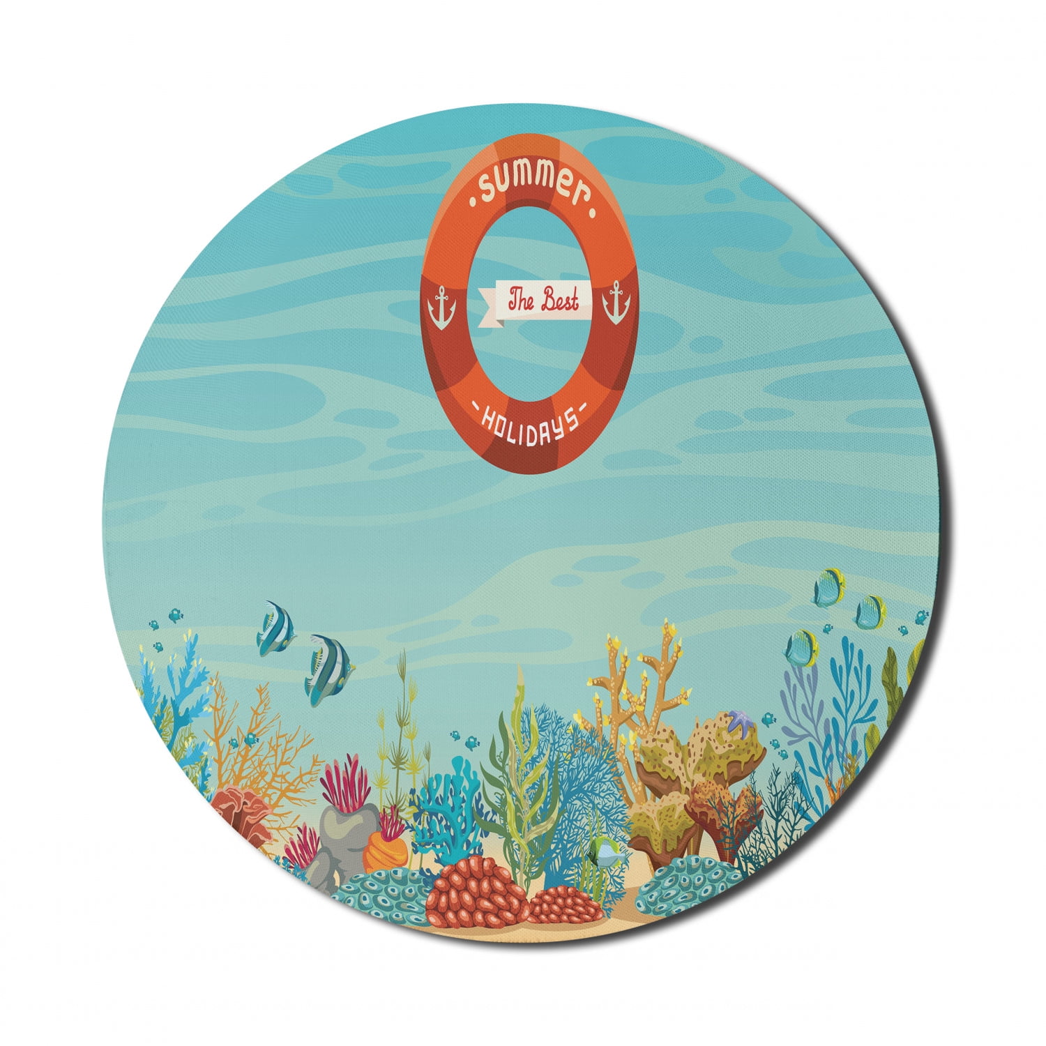 Marine Mouse Pad for Computers, Life over Coral Reef Sea Tropical Ocean ...