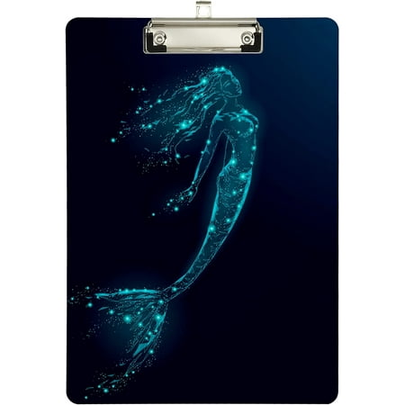 POGLIP Fantasy Beautiful Underwater Mermaid Clipboard Hardboard Wood ...