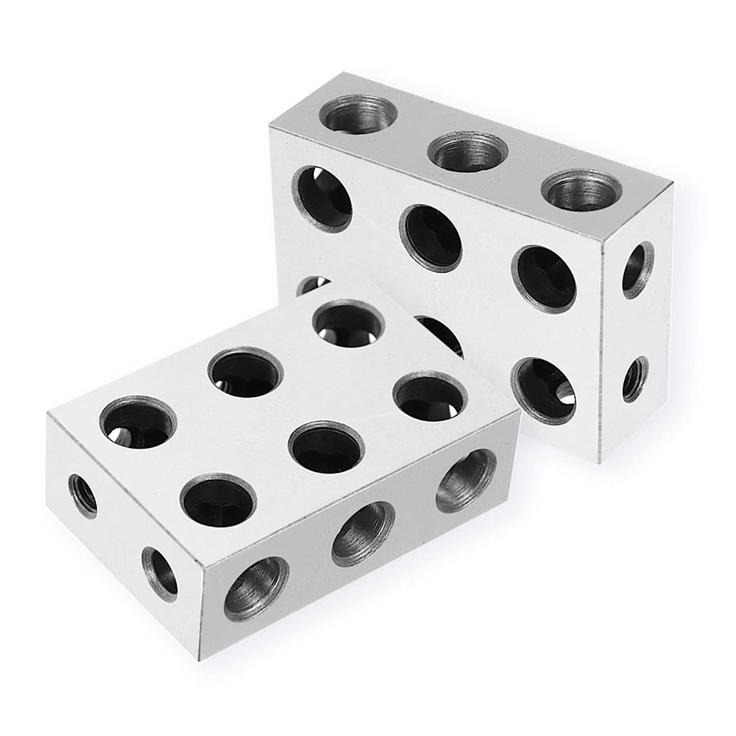 waltyotur 1Pair 1 x 2 x 3 Inch Blocks 11 Holes Matched Pair Hardened ...