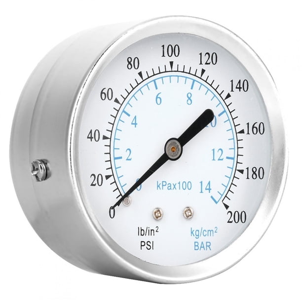 Water Pressure Gauge,0-14kg/cm 0-200psi Dual Scale Air Pressure Gauge ...