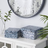 Free Shipping! DecMode Handmade Blue Wood Decorative Storage Box with ...