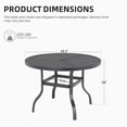 ELPOSUN Patio Outdoor Dining Table Round for 4, All-Weather Resistance ...