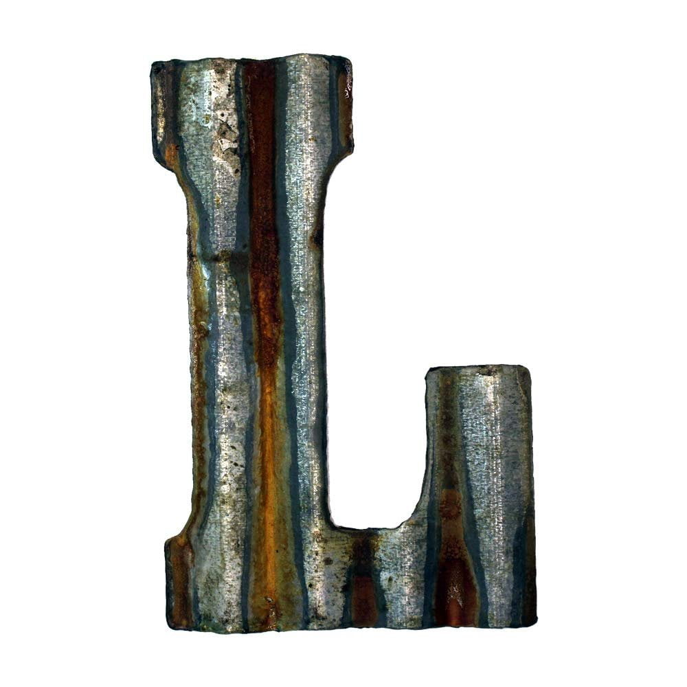 Custom Cut Decor 8'' Rusty Galvanized Corrugated Metal Letter -L ...