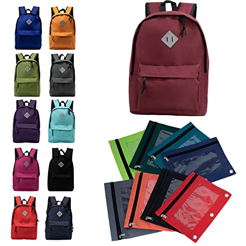 24 Value Bundle Pack - 17 Inch Wholesale Sport Backpacks in 11 Assorted ...