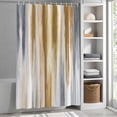 Brown Grey Fabric Shower Curtain Abstract Ombre Texture Washable Shower ...