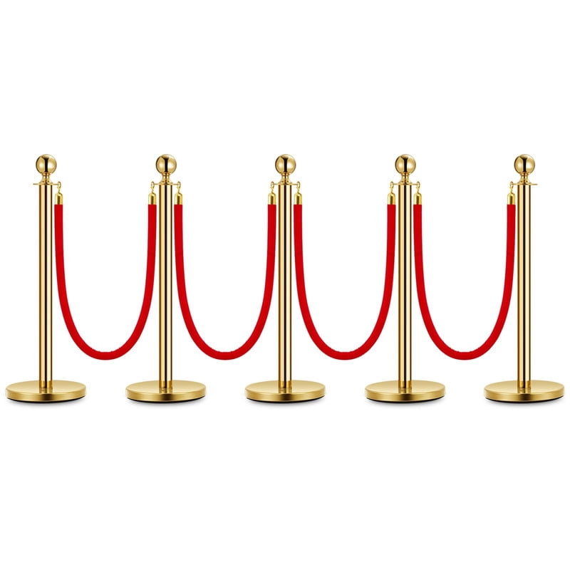 Click here for Tropow Gold Stanchion Posts With 5 Ft Red Velvet R... prices