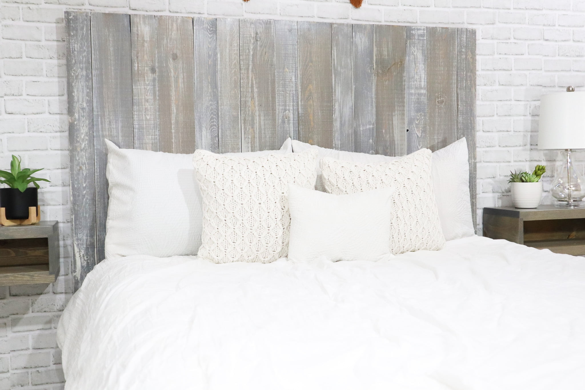 Whitewash Pallet Headboard