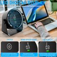 Small Desk Fan 5000mAh Rechargeable Battery Powered - Low Noise Quiet ...