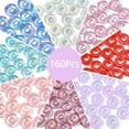 1Box 160Pcs 8 Colors Handmade Luminous & Gold Foil Lampwork Beads Donut ...