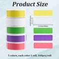 5 Rolls 5 Colors Paper Tag Self Adhesive Stickers Rectangle Mixed Color ...
