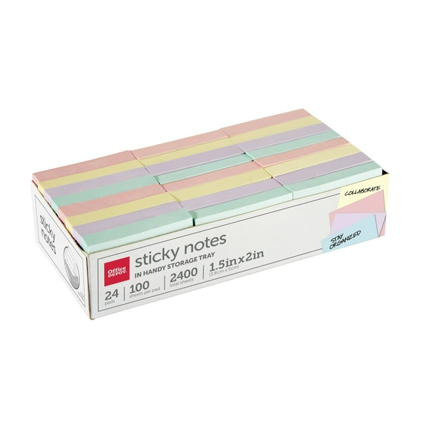 Office Depot® Brand Sticky Notes, With Storage Tray, 1-1/2" x 2 ...