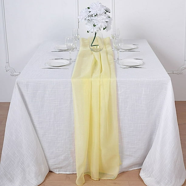 BalsaCircle 72" Yellow Extra Premium Chiffon Table Top Runner Wedding ...