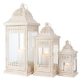 Set of 3 Decorative Candle Lanterns Vintage Style Hanging Lantern Metal ...