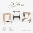 AllForWood, Counter Stool, 24" Wicker Height, Wooden Backless Seat ...