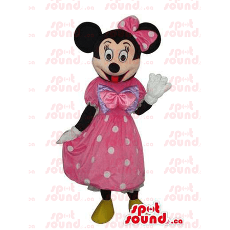 Minnie Mouse Disney Character SPOTSOUND Mascot In A Pink Dot Dress ...