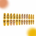Homlyo Sunny Bee Nails Press-On Nails - 24PCS Medium Long Coffin, Non ...