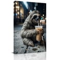Koala Drink Iced Coffee Canvas Wall Art for Living Room, Modern City ...