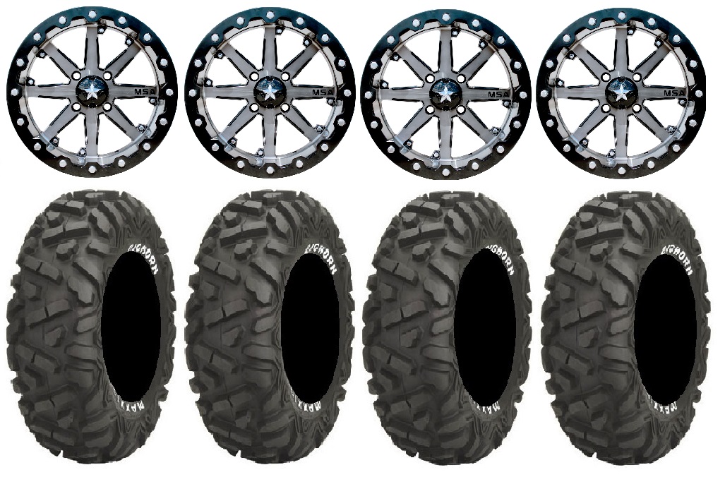 MSA Lok 14" UTV Wheels 28" BigHorn Tires Kawasaki Mule Pro FXT ...