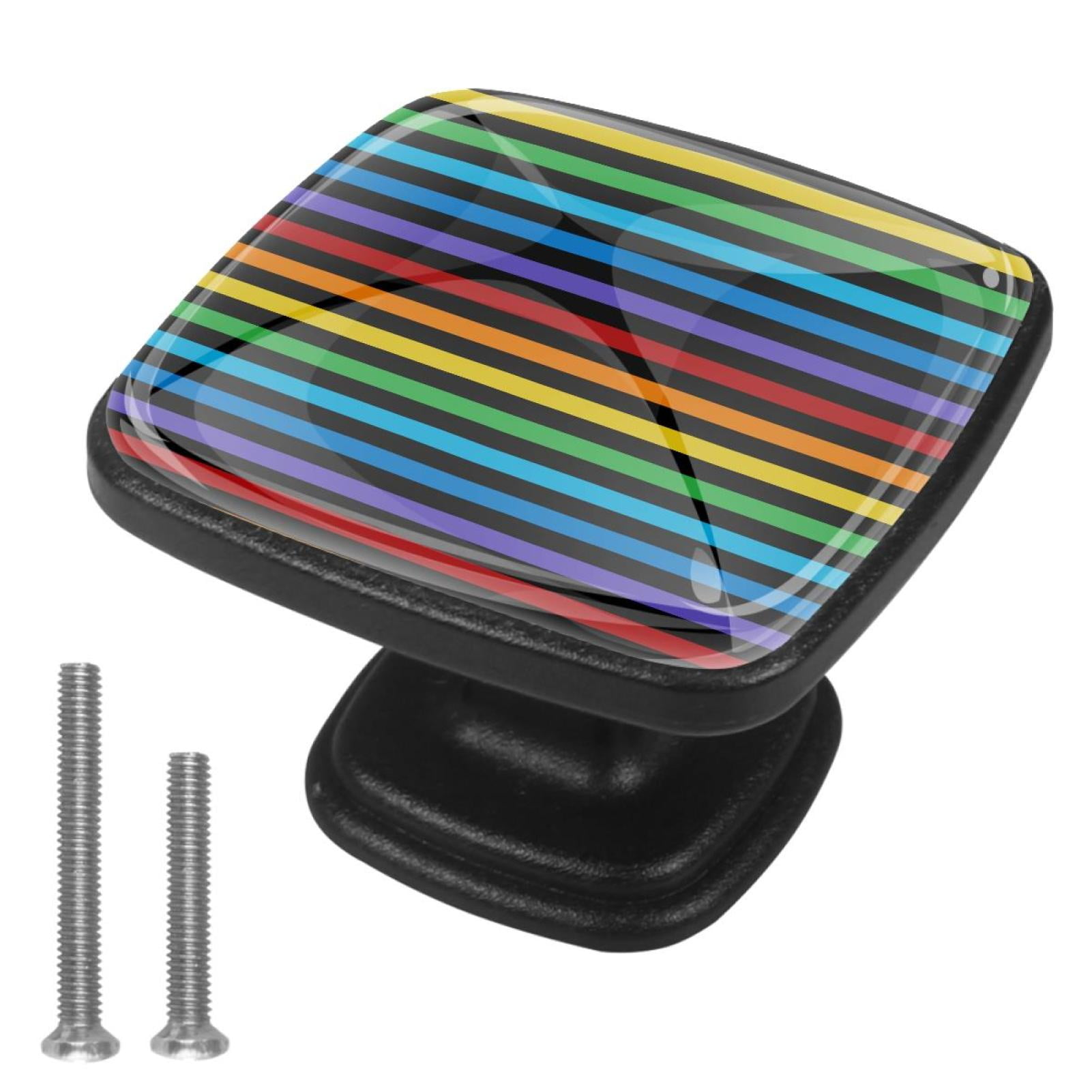 4 Pcs Cabinet Handle Drawer Pulls Horizontal Lines Striped Knobs with ...