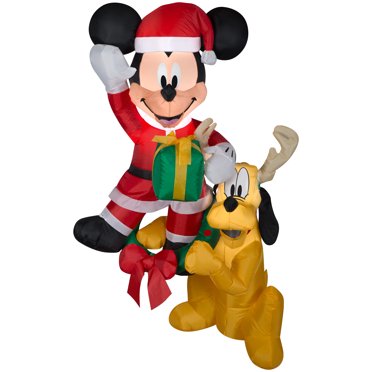 Gemmy Christmas Airblown Inflatable Hanging Mickey and Pluto Disney, 5 ...