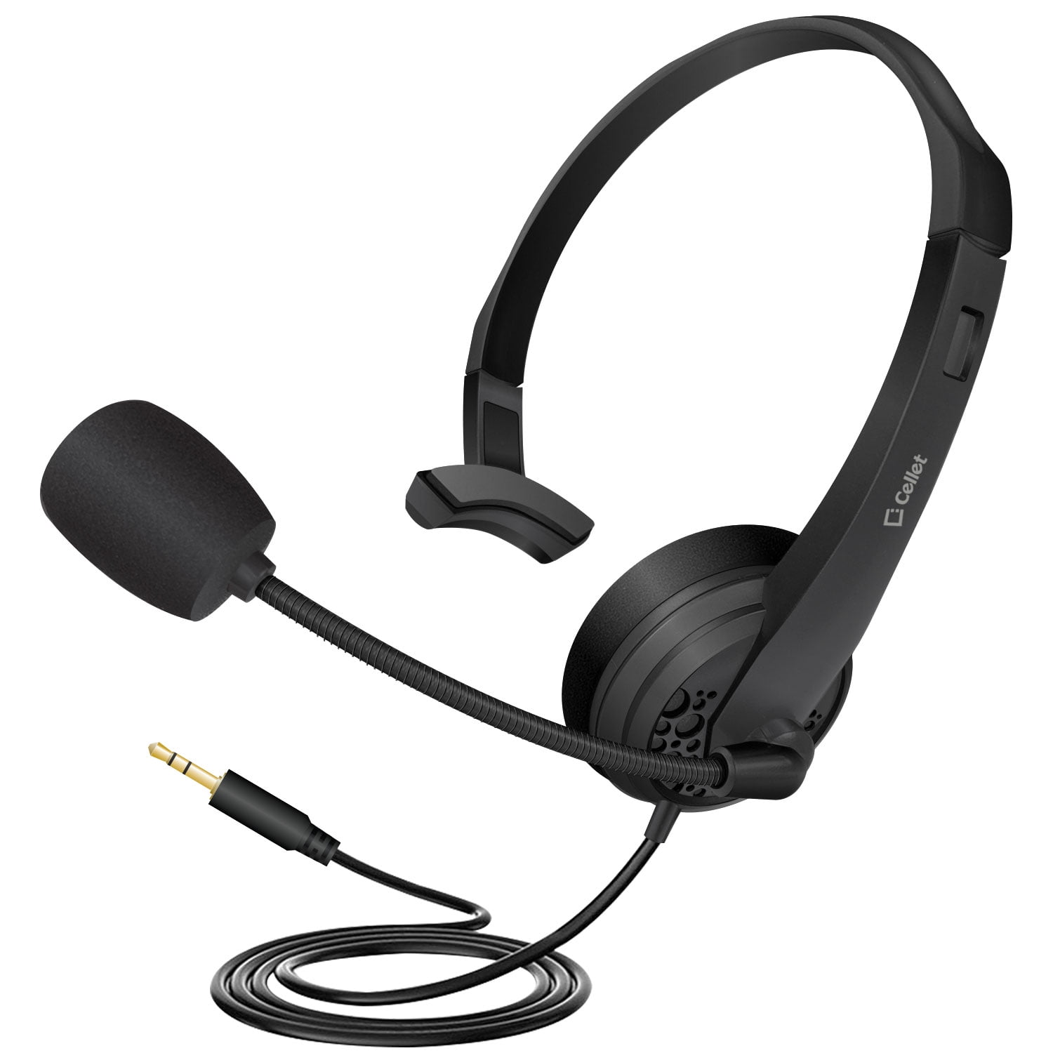 Cellet Universal Durable Hands-Free 3.5mm Headset with Flexible Boom ...