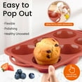 2 Pack Jumbo Muffin Pan with Metal Frame, 6 Cup Large Cupcake Mold with ...