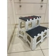 Two Step Folding Step Stool Non-Slip Feet Fold Away Collapsible Step ...