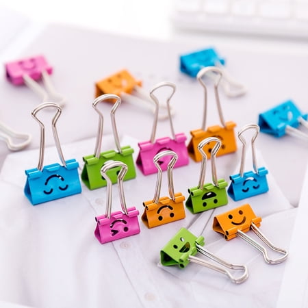 HUSERYT Colored Paper Binder Clips, Assorted Metal Foldback Clips Clamp ...