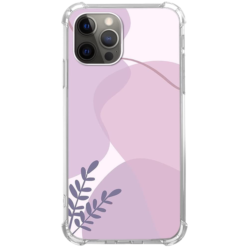Minimalist Purple Leaf Case for iPhone 14 Pro,Aesthetic Art Design TPU ...