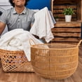 Tishita Handwoven Wicker Basket, Large Capacity Blanket and Toys ...
