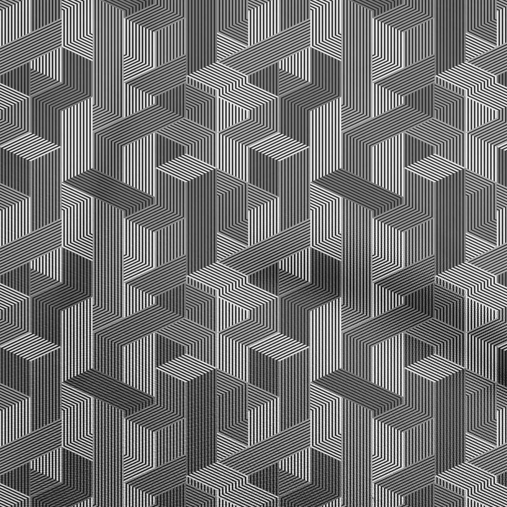 oneOone Cotton Poplin Gray Fabric Moire Quilting Supplies Print Sewing ...