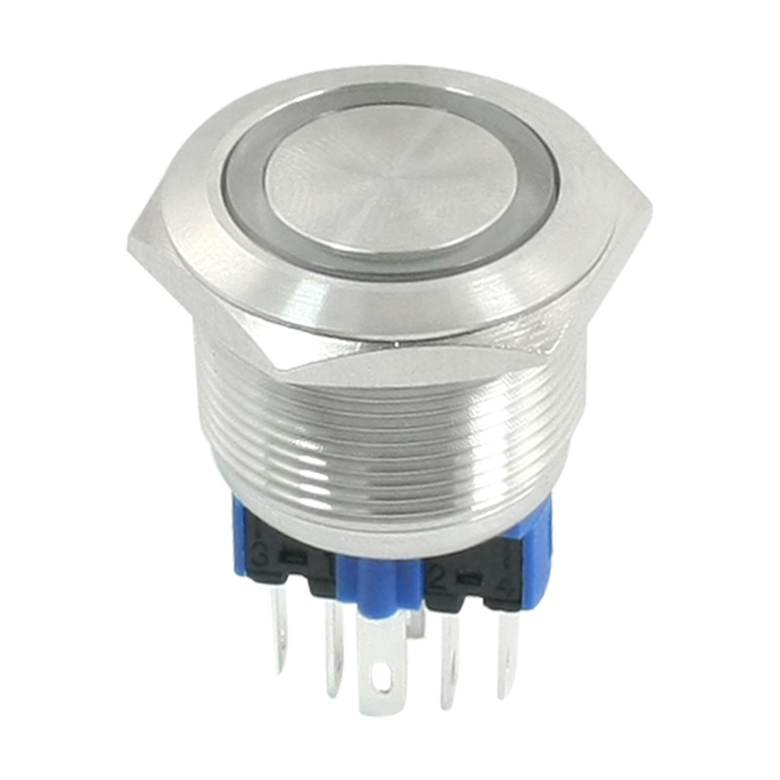 Symbol DPST 1NO 1NC 22mm Momentary Stainless Steel Push Button Switch ...