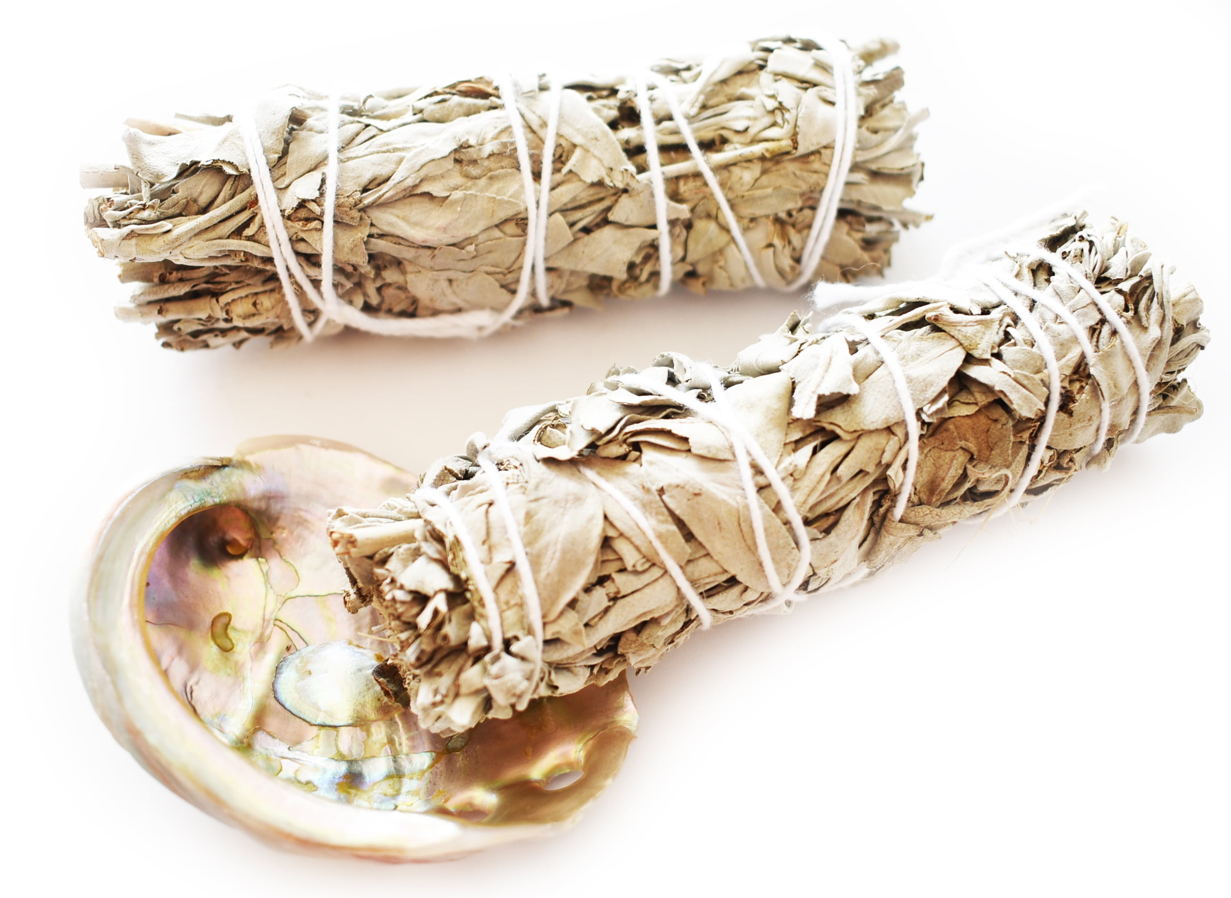 Mini Smudge Kit: Genuine Abalone Shell (2.5"-3") and Two 4" California ...