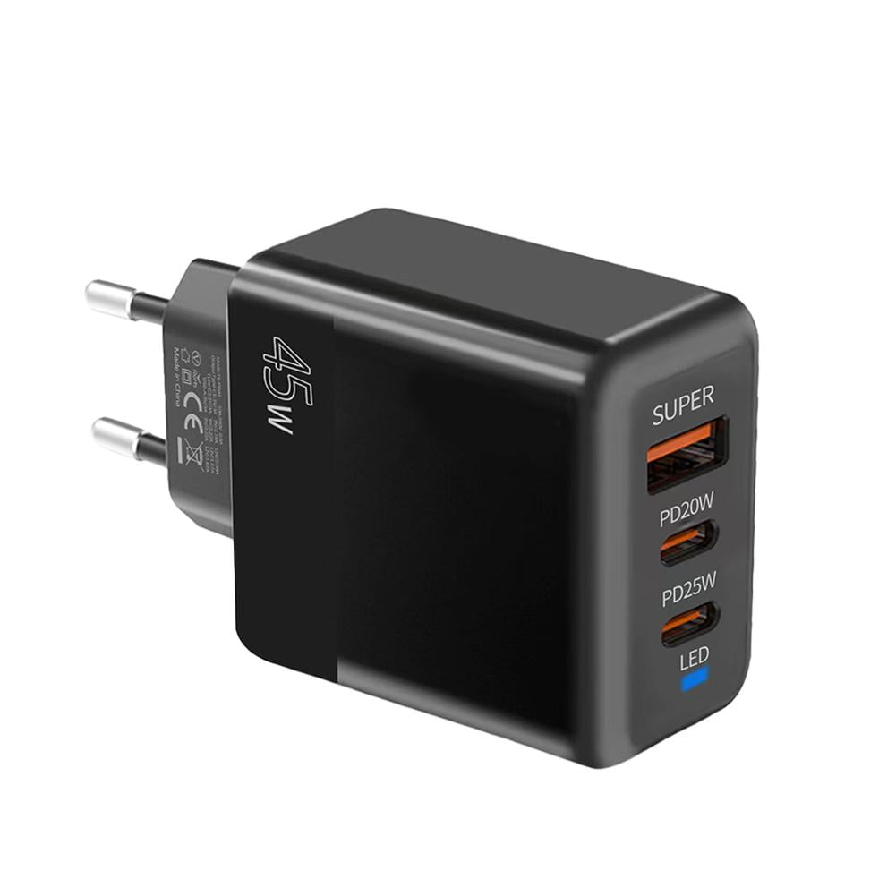 WAITLOVER Cargador multipuerto tipo C con 2 puertos USB y cabezal de ...