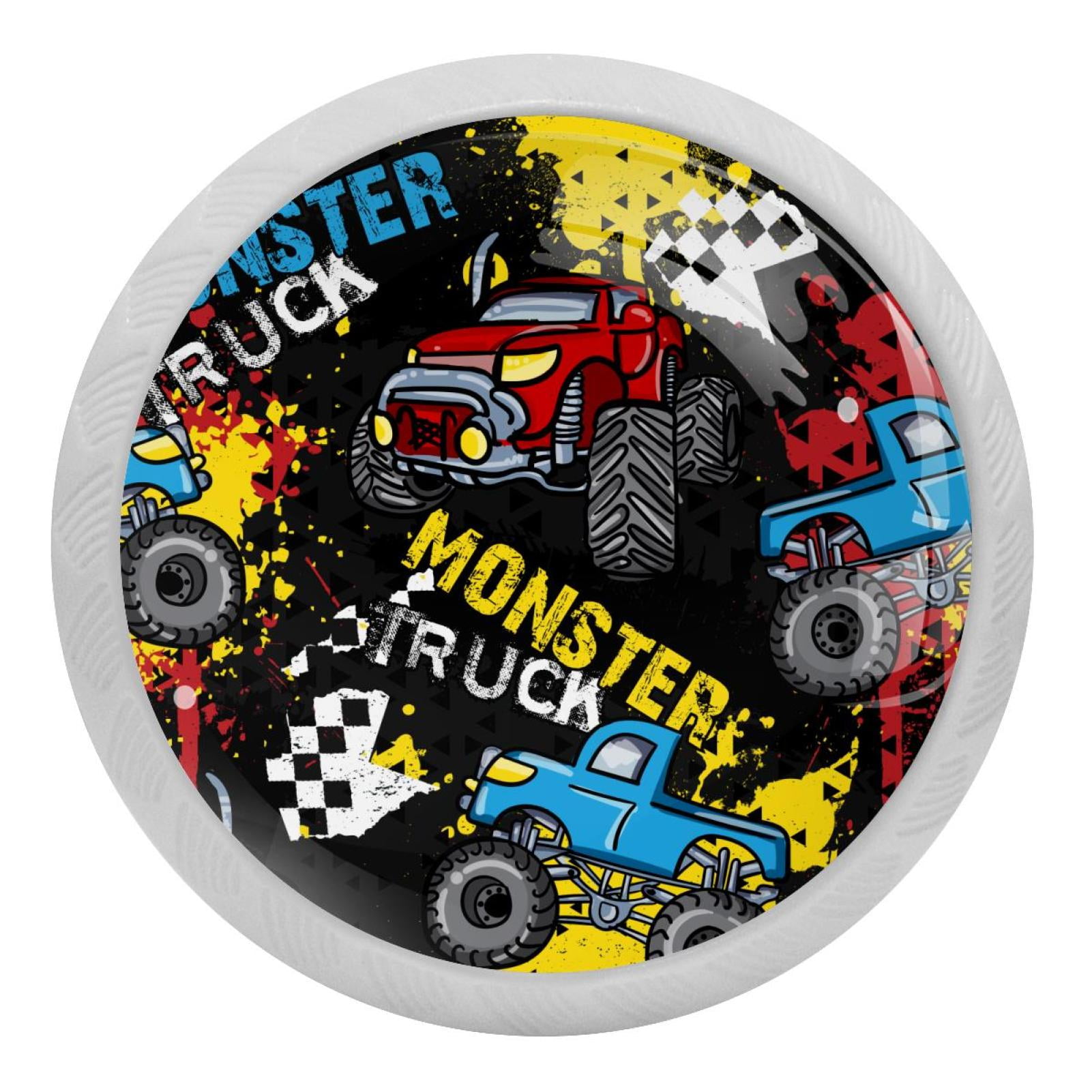 4PCS Round Cartoon Car Cabinet Fluorescence Knob Glowing in the Dark ...