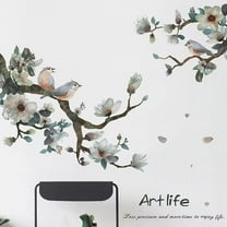 Large Blue Flower Wall Decals Floral Plants Wall Stickers Bedroom ...