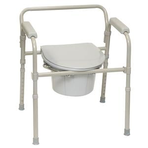Folding Commode with Padded Seat, Portable Toilet and Bedside Commode ...