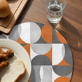 Orange Grey,Round Placemats Set of 8 for Dinning Tables,Heat-proof ...