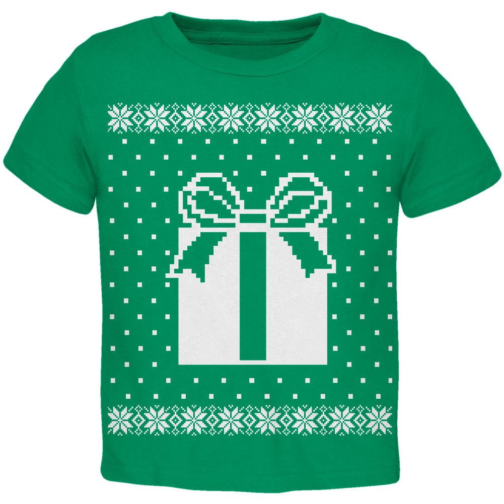 Big Present Ugly Christmas Sweater Green Toddler T-Shirt - 2T - Walmart.com