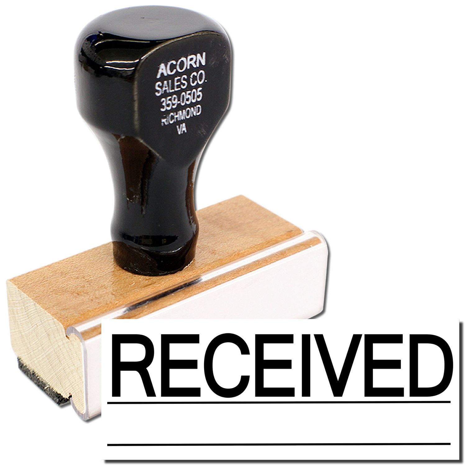Received with Line Rubber Stamp, Wooden Handle Rubber Stamp, Laser ...