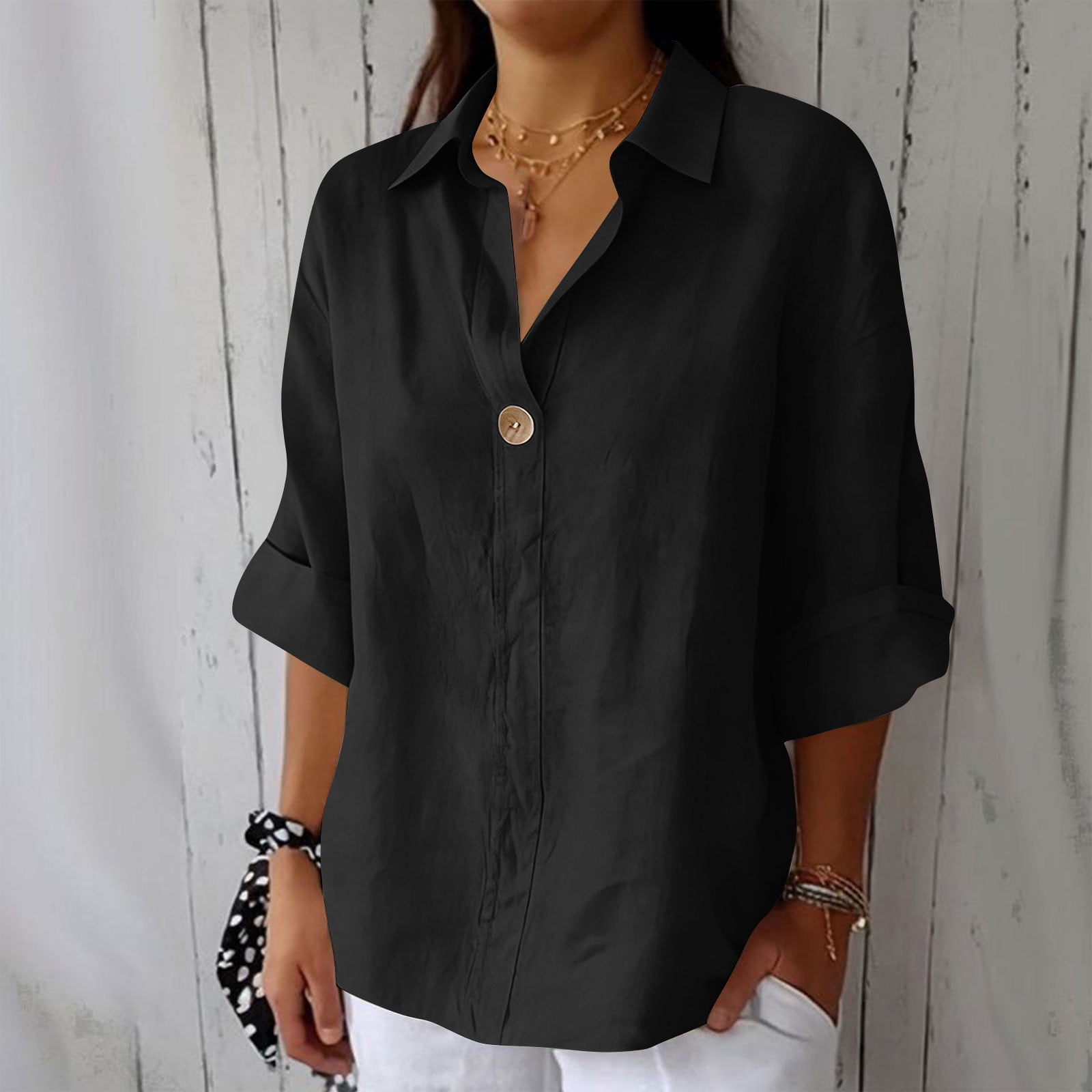 Click here for Hongqid Summer Linen Shirts For Women Button Down... prices