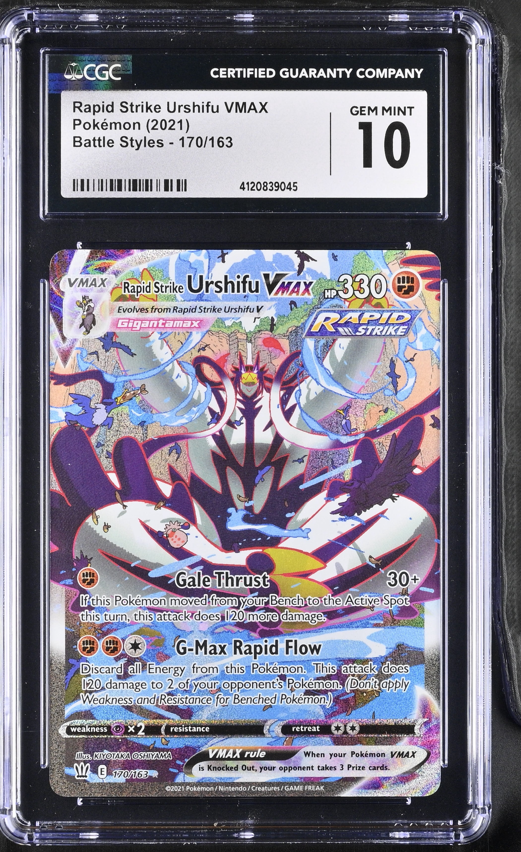 Battle Styles Rapid Strike Urshifu VMAX Holo Secret Rare CGC 10 #170/ ...