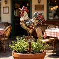 11.8*7.9in Double-Sided Metal Rooster Yard Stake, Patriotic Festival ...